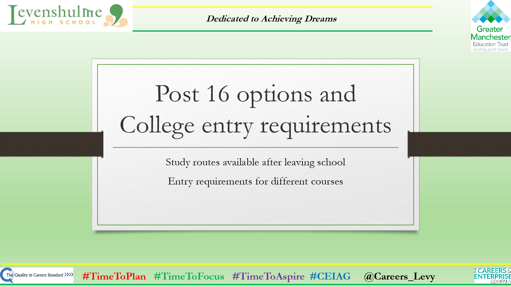 Post 16 Options and College Entry Requirements - LHS
